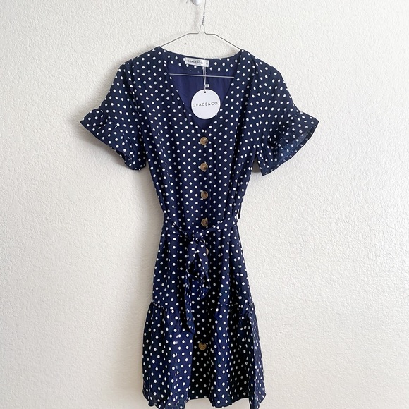 Grace&Co | Dresses | Nwt Billy J Astra Dress Graceco Navy And White ...